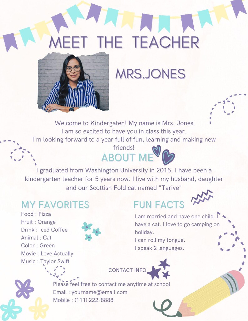 Editable Meet the Teacher Template: Back to School Canva Activity ...