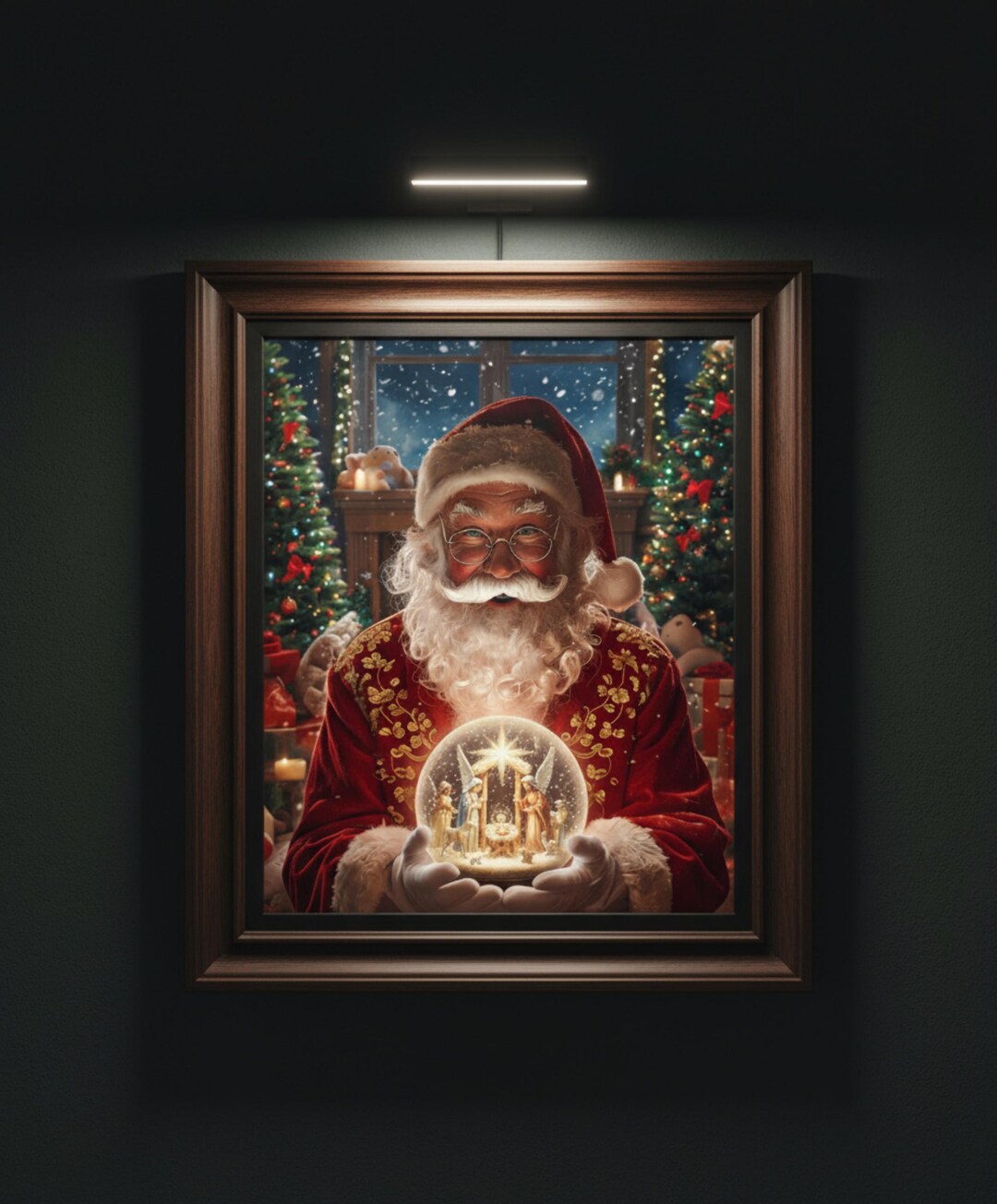 Vintage Santa Nativity Scene Christmas Wall Art Print Set (digital ...
