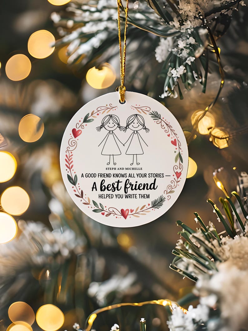 Personalized Best Friend Christmas Ornament – Custom Keepsake Gift - Etsy