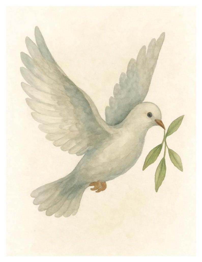 Dove With Branch | Bible Image | Christian Watercolor Art for Sunday ...
