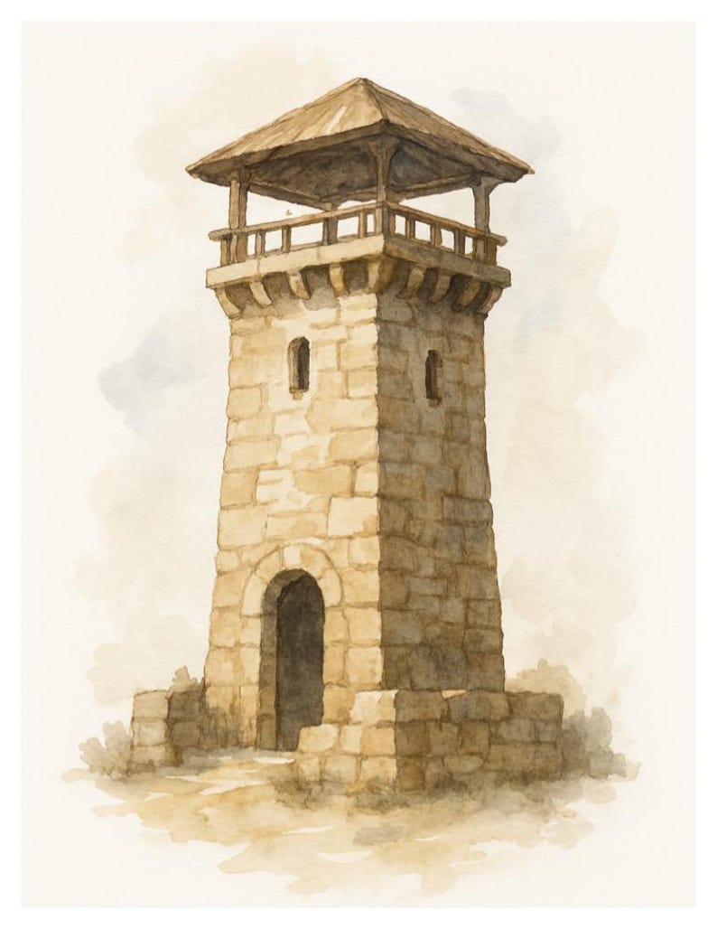 Watchtower | Printable Bible Image | Christian Watercolor Art for Sunday School, Homeschool ...