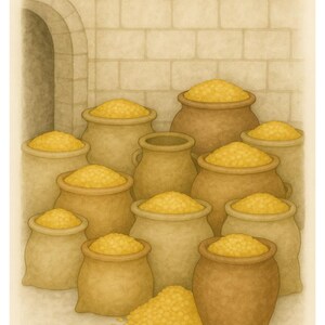 Grain Storage | Printable Bible Image | Christian Watercolor Art for ...