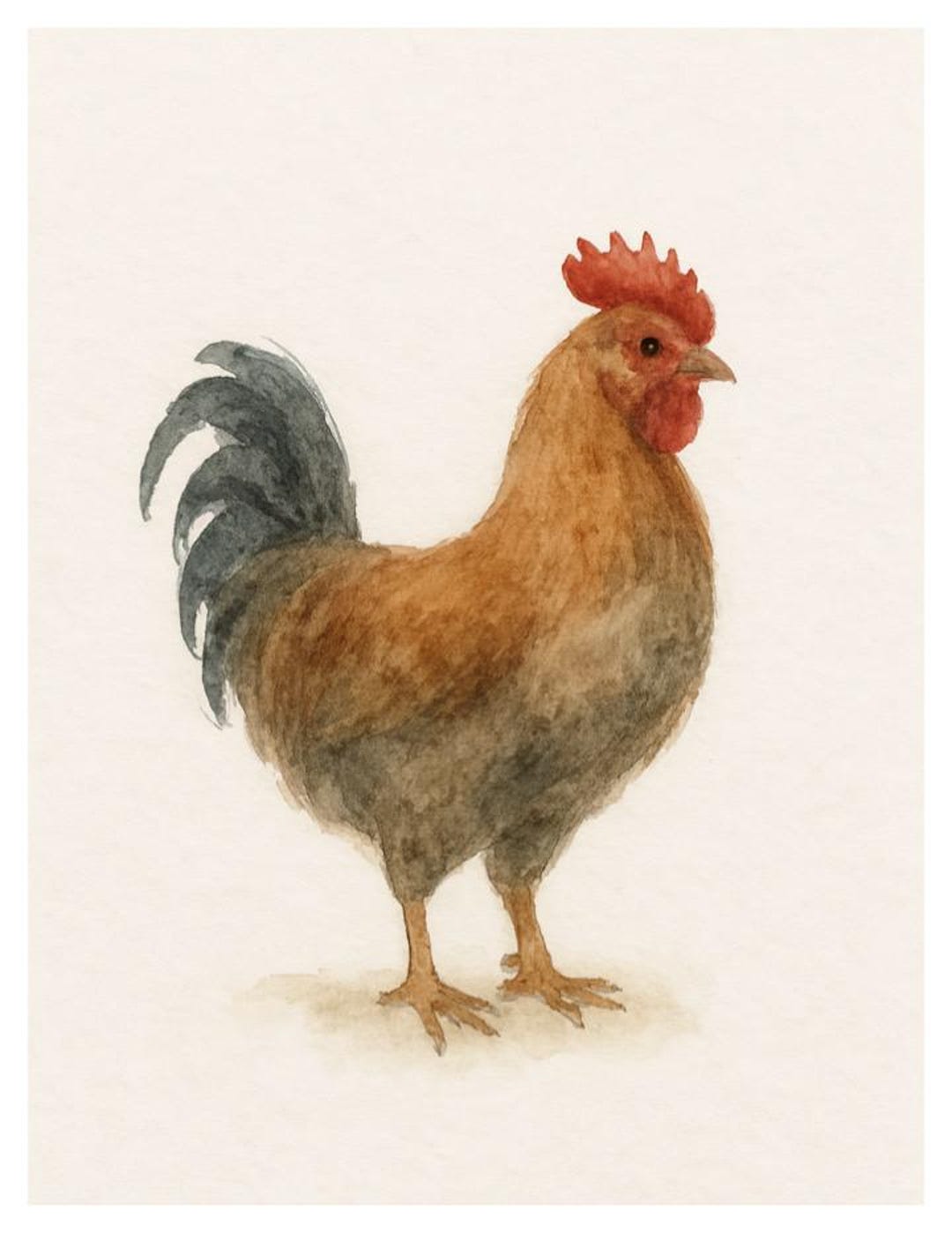 Rooster | Printable Bible Image | Christian Watercolor Art for Sunday ...