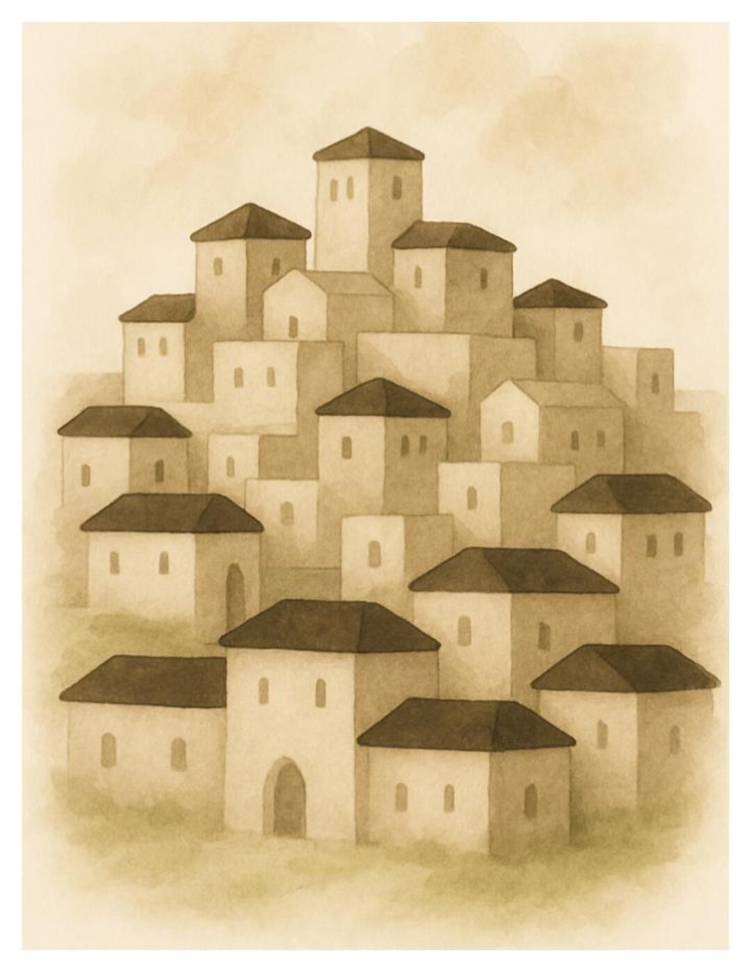 City of Enoch | Printable Bible Image | Christian Watercolor Art for ...