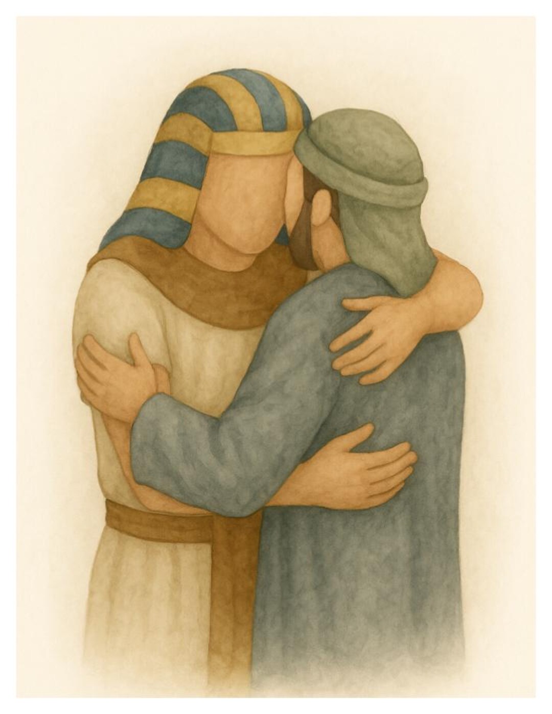 Joseph and Benjamin | Bible Image | Christian Watercolor Art for Sunday ...