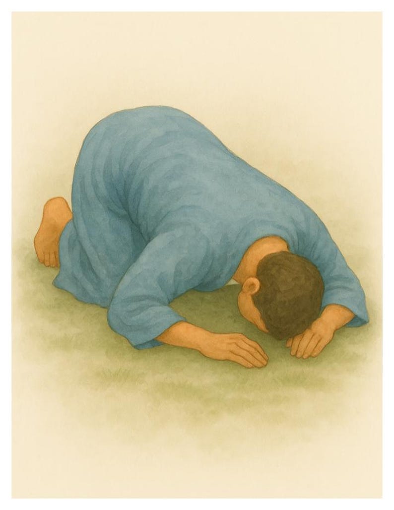 Praying Prostrate | Printable Bible | Christian Watercolor Art for ...