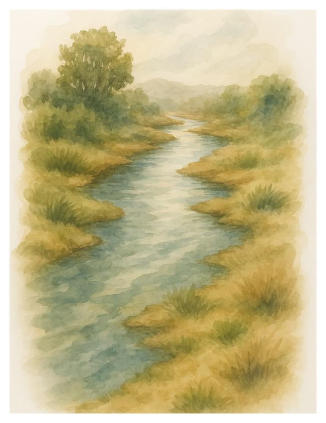 River Jordan | Printable Bible Image | Christian Watercolor Art for ...