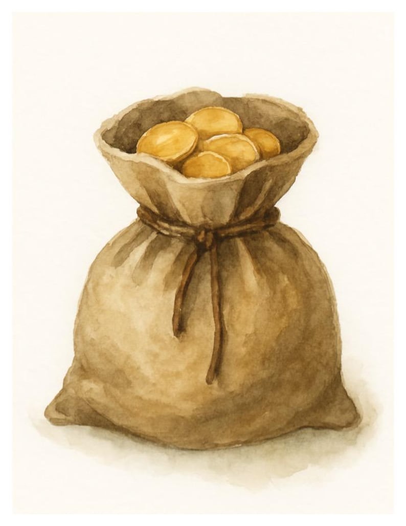 Money Bag | Printable Bible Image | Christian Watercolor Art for Sunday ...