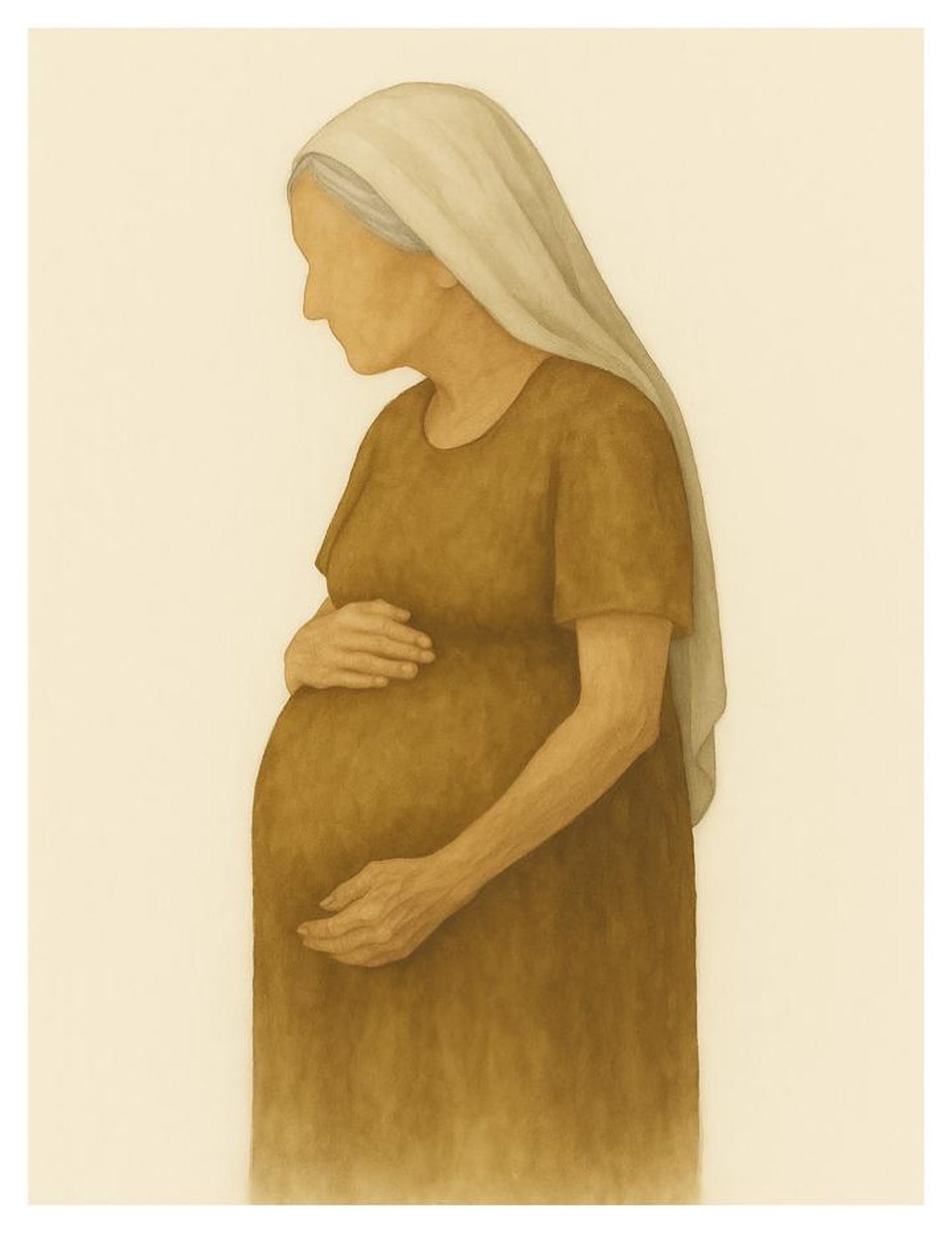 Sarah Pregnant | Printable Bible Image | Christian Watercolor Art for ...