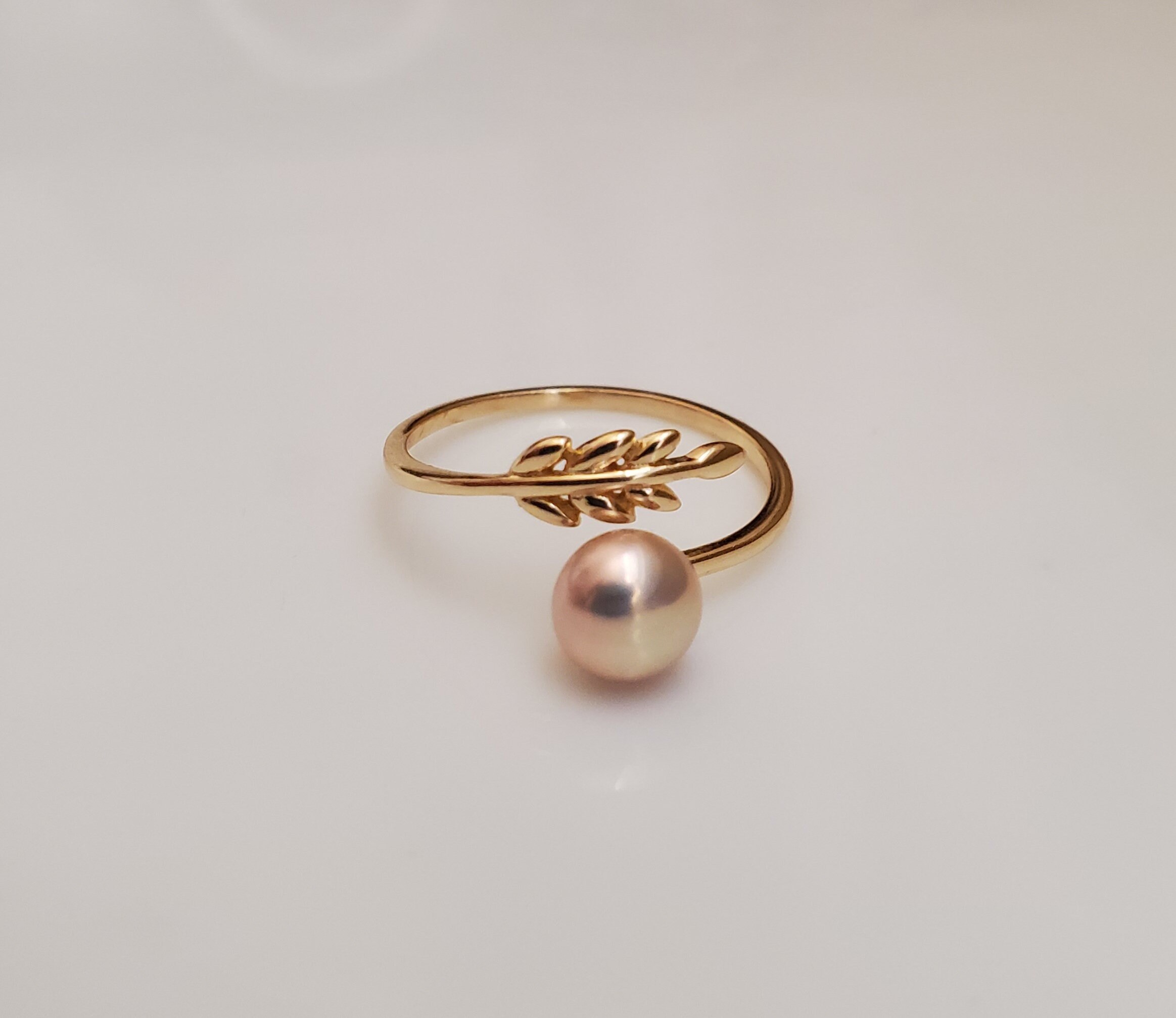 Cultured Freshwater Pearl Finger Ring US Size 5-6-7 Adjustable - Etsy ...