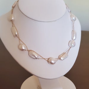 Dancing Pearl Floating Pearl Necklace Freshwater Pearl Choker Natural ...