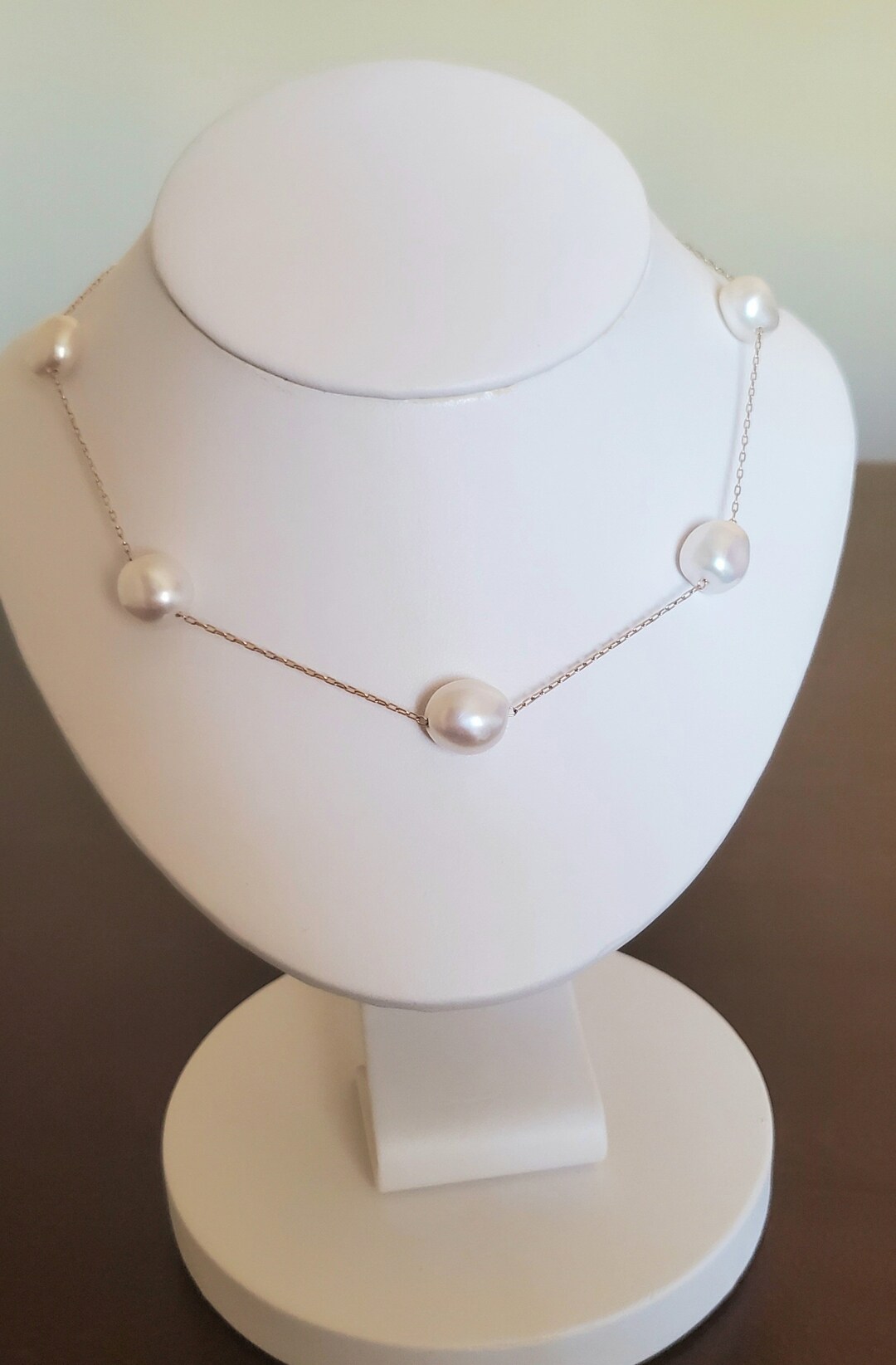 Dancing Pearl Floating Pearl Necklace Freshwater Pearl Choker Natural ...