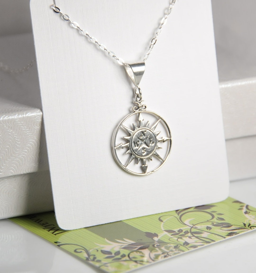 Compass Necklace, Sterling Silver Compass Necklace, Entirely Made With ...