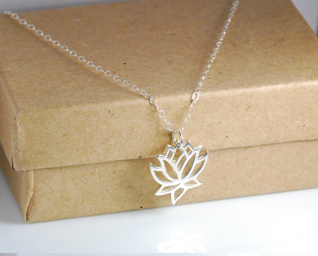 Lotus Necklace in Sterling Silver Necklace, Dainty Jewelry, Peace, Yoga ...