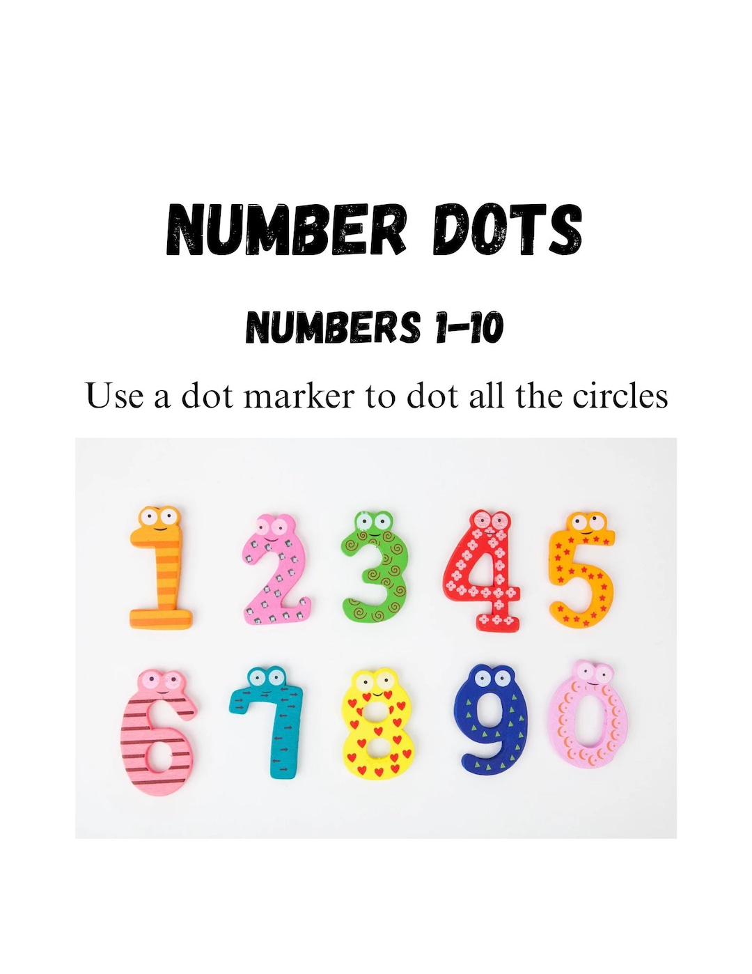 Kids Number Dot Coloring Book, Use A Dot Marker to Dot All the Circles ...