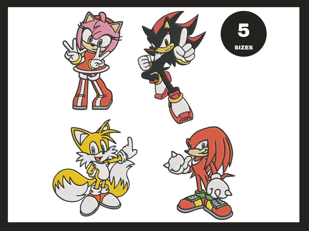 Sonic Embroidery Design Bundle: Hedgehog, 5 Sizes (instant Download) - Etsy