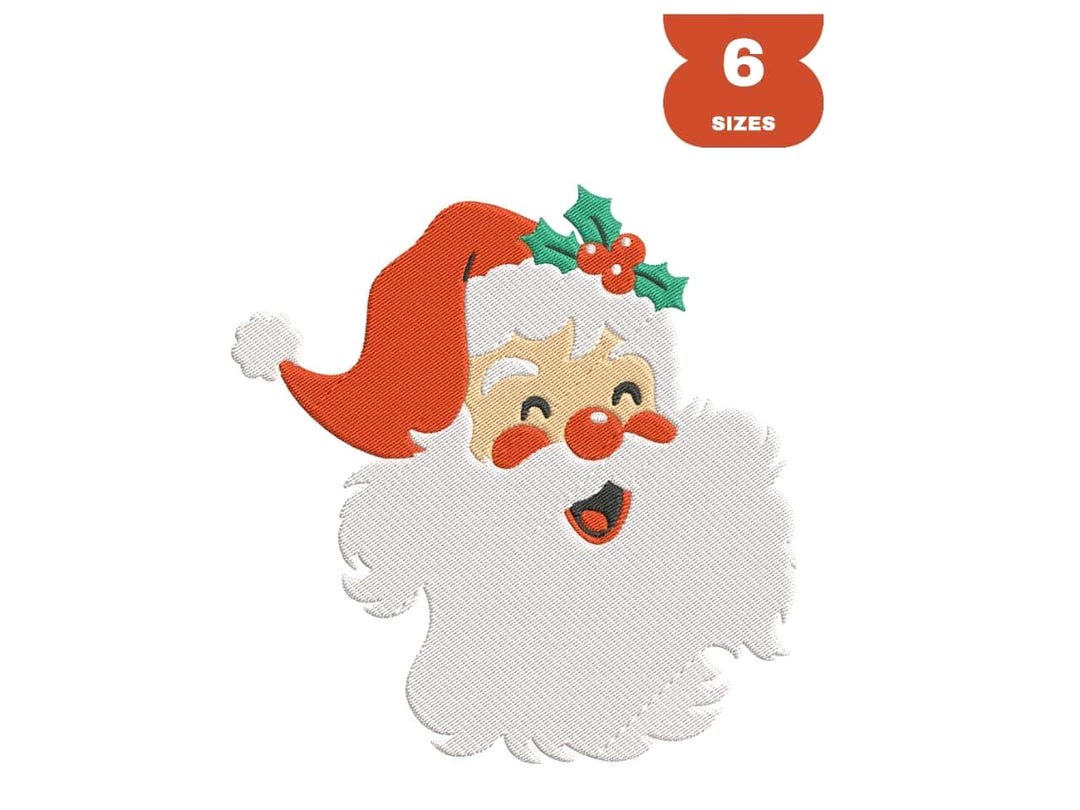 Vintage Santa Claus Embroidery Design, Christmas Santa Face Machine ...
