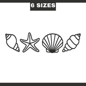 Seashells Embroidery Design, Sea Shells Embroidery, Beach Embroidery ...
