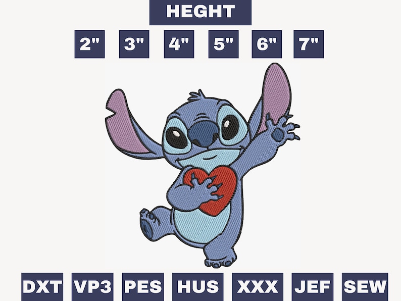 Stitch With Heart Embroidery Design: 6 Sizes (digital Download) - Etsy