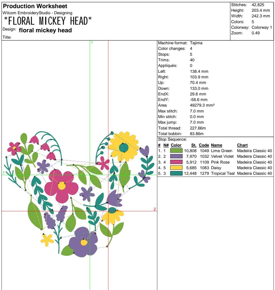 Floral Mickey and Minnie Mouse Embroidery Design: 6 Sizes (digital ...