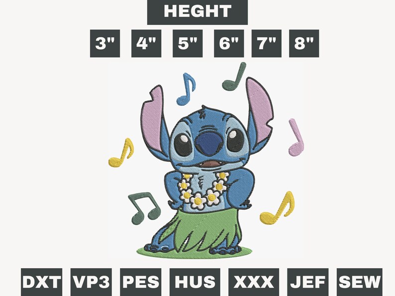 Stitch Embroidery Design, Stitch Embroidery Machine File, Cute Floral ...