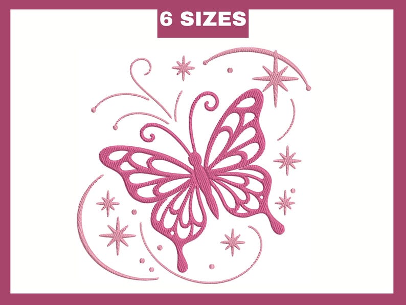 Butterfly Embroidery Design, Star Butterfly Machine Embroidery Design ...