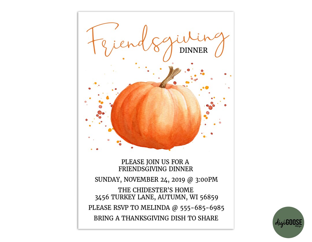 EDITABLE, Friendsgiving TEMPLATE, Thanksgiving Invite, Friendsgiving ...