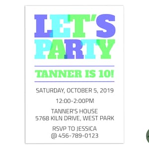EDITABLE, Generic Party Invitation TEMPLATE, Printable Boy Invite ...