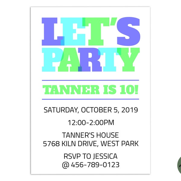 Generic Birthday Invitation - Etsy