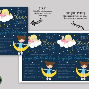 EDITABLE, Sleepover Invitation TEMPLATE, Printable Sleep Over Invite ...