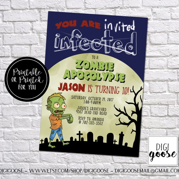 Zombie Invitation - Etsy