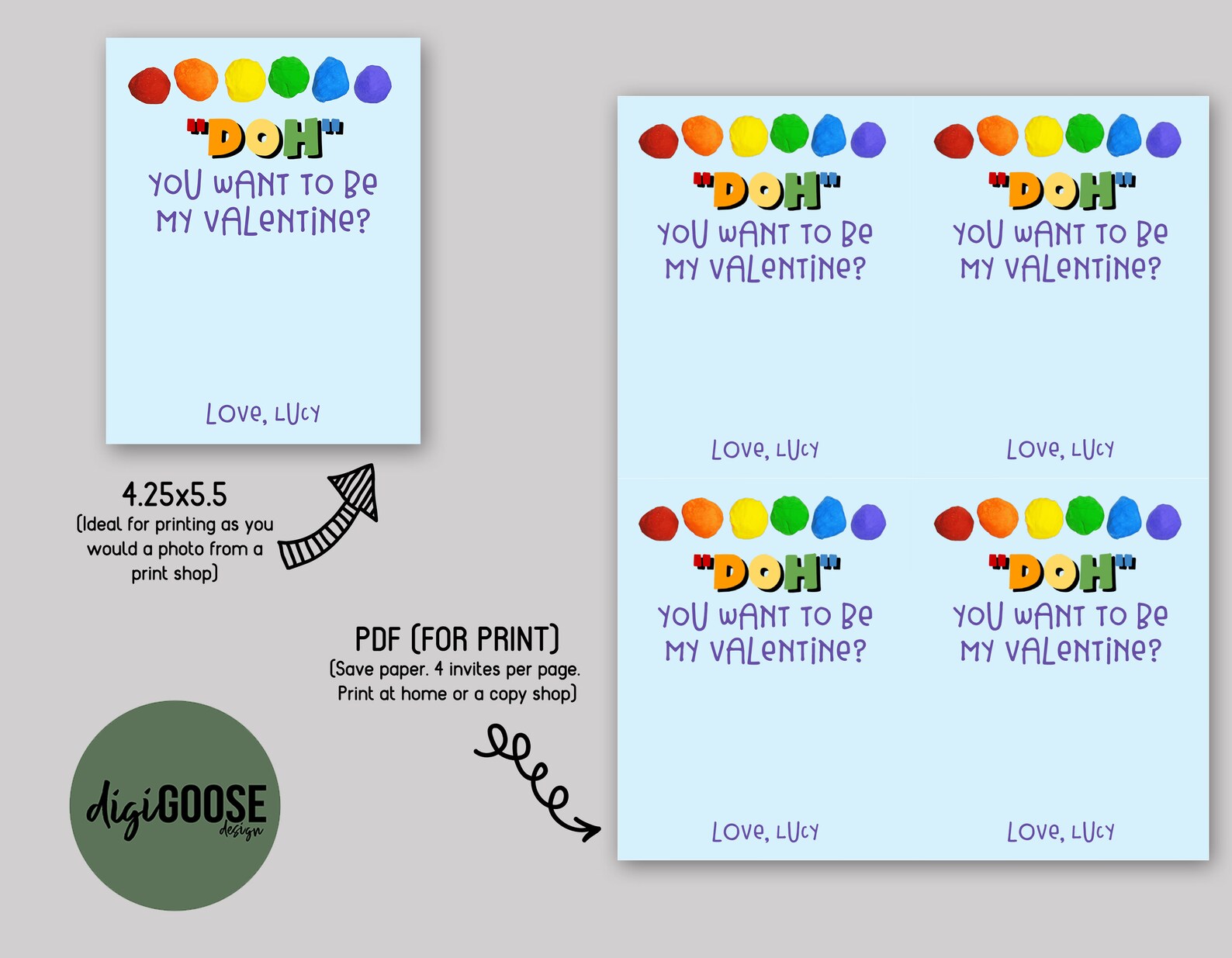 EDITABLE Valentine Card Printable / Valentine Printables for - Etsy