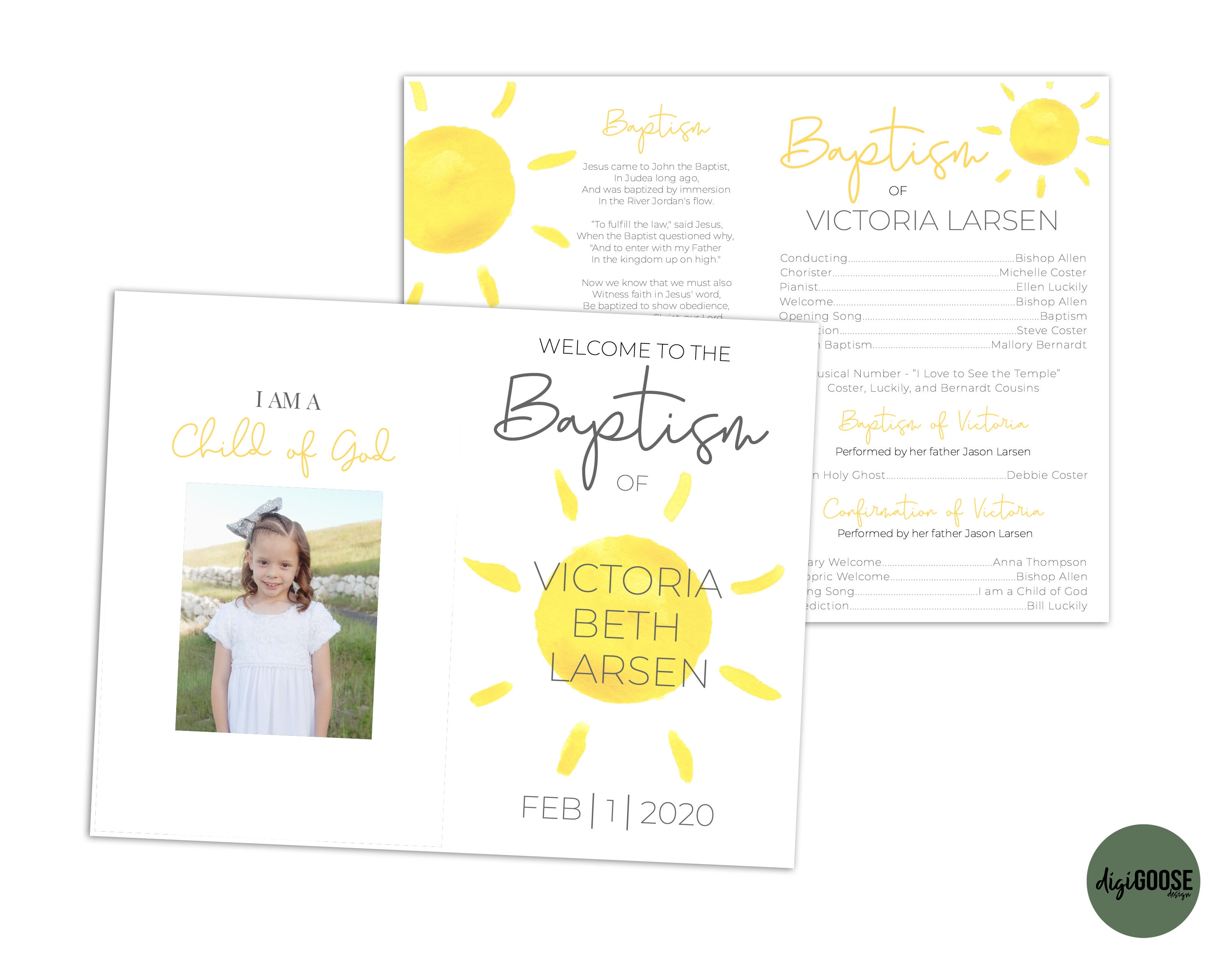 EDITABLE LDS Baptism Program Template Printable Baptism - Etsy