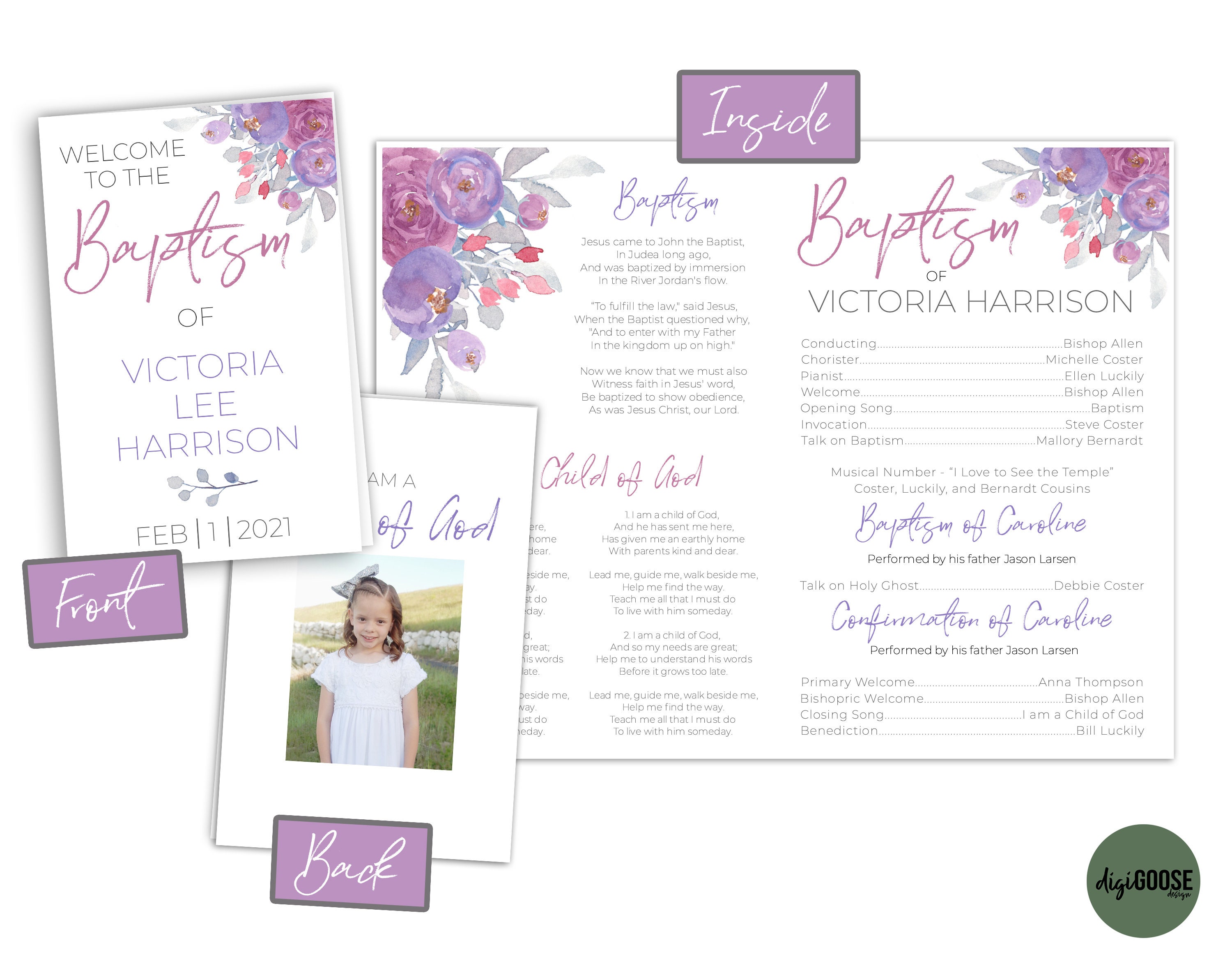 EDITABLE LDS Baptism Program Template Printable Baptism - Etsy Canada