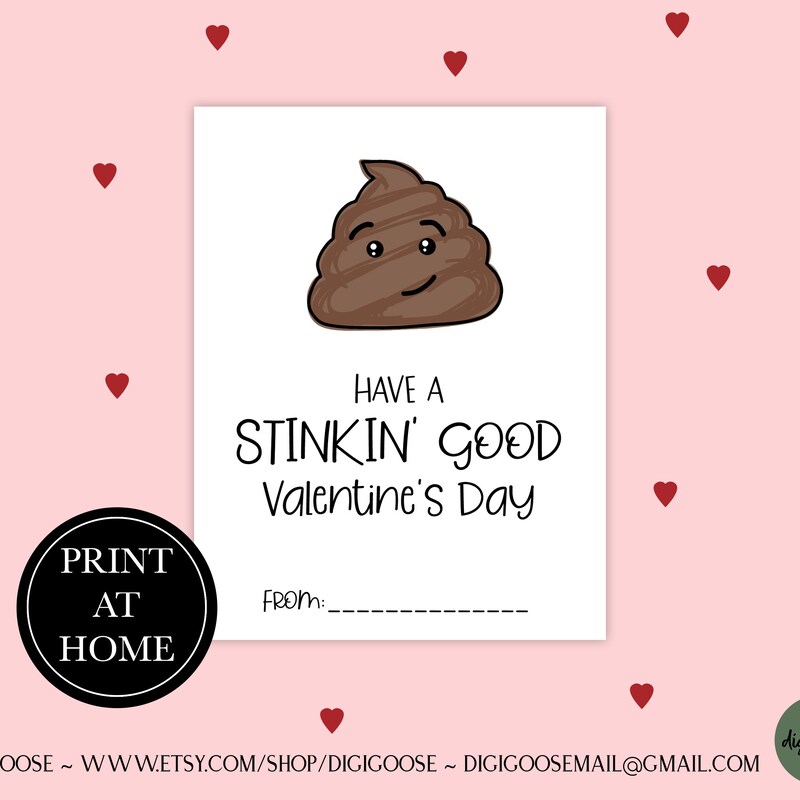 Valentines Card Poop - Etsy
