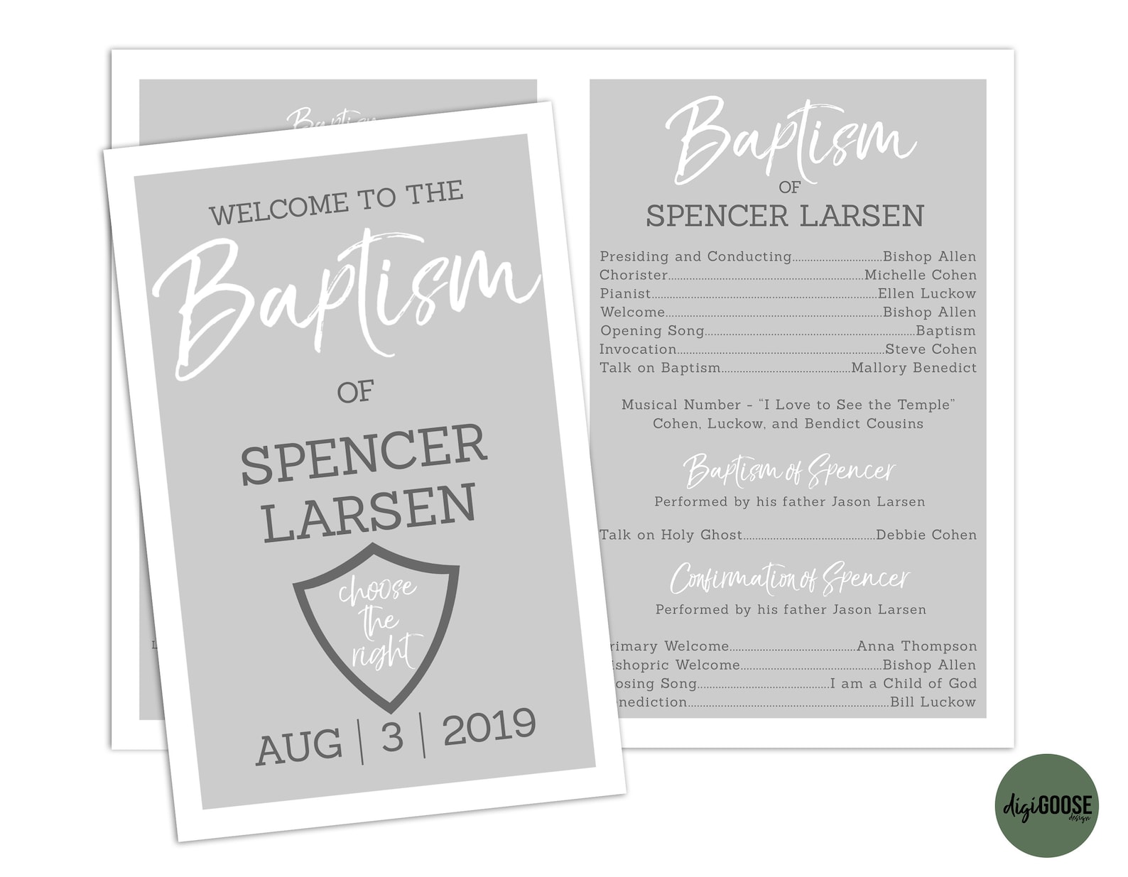 EDITABLE LDS Baptism Program Template Printable Baptism | Etsy