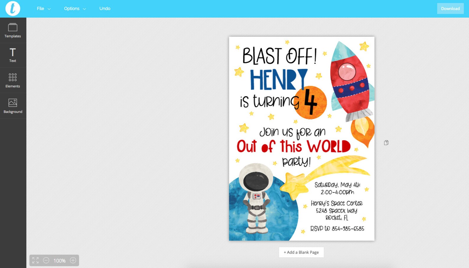 EDITABLE, SPACE Invitation Template, Printable Outer Space Birthday ...