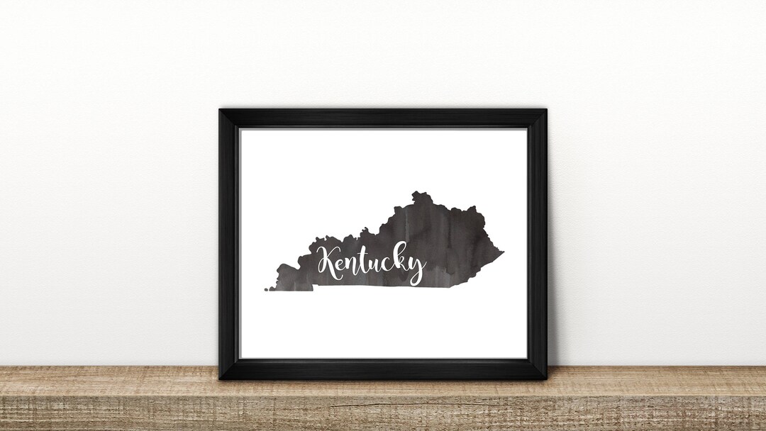CLEARANCE // KENTUCKY state map // Watercolor art print // Poster ...