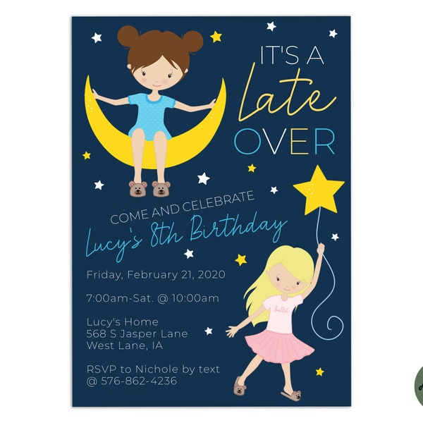 Late Over Invite - Etsy