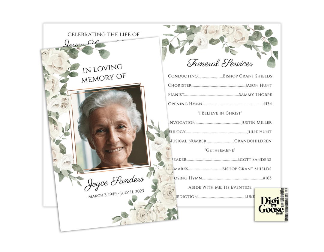 EDITABLE, Funeral Program Template, Printable Funeral Program, Lds ...