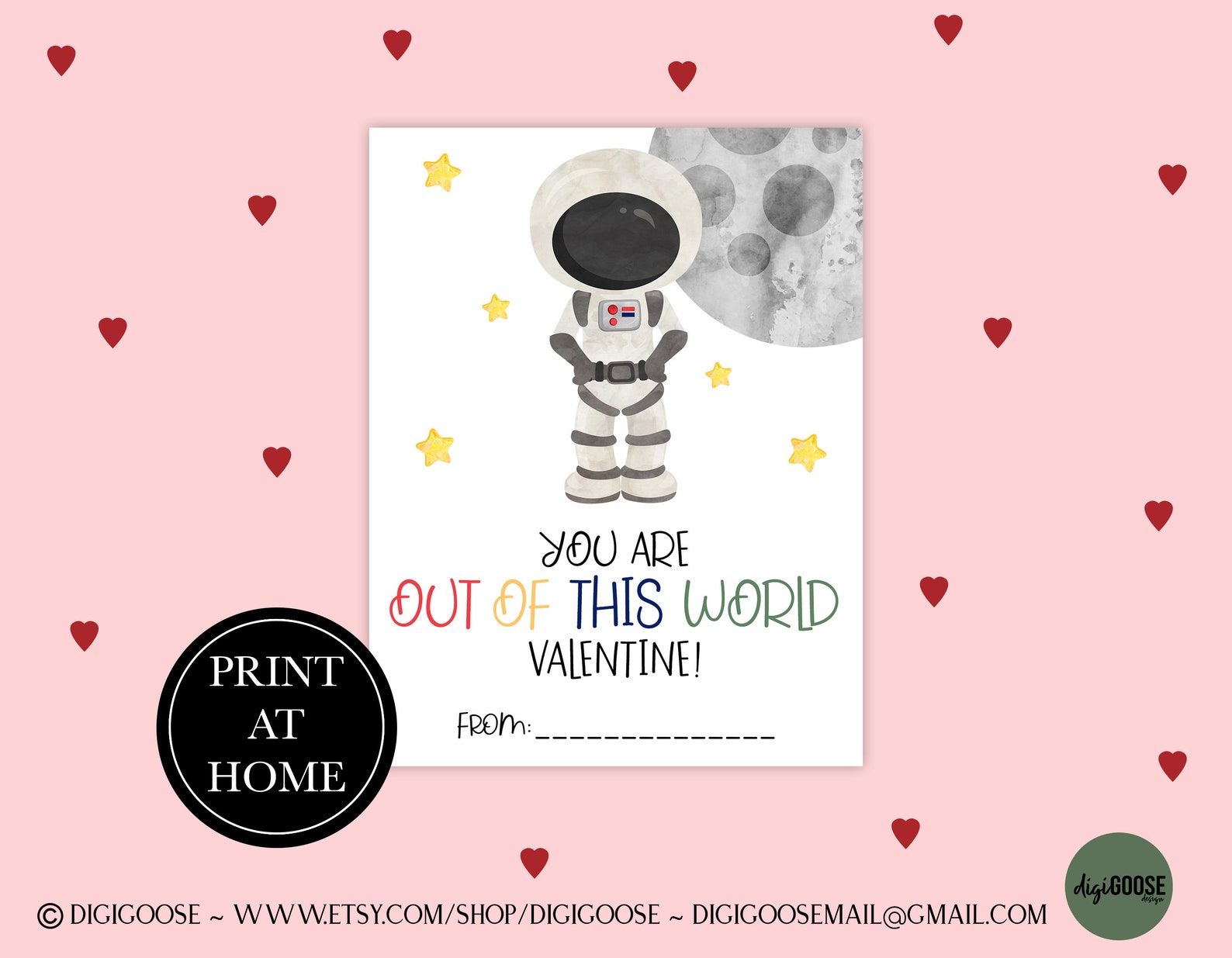 Cute Valentine Card Printable / Valentine Printables for Kids / Instant ...