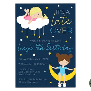 EDITABLE, Late Night Invitation TEMPLATE, Printable Sleep Over Invite ...