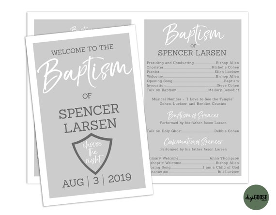 EDITABLE LDS Baptism Program Template Printable Baptism | Etsy