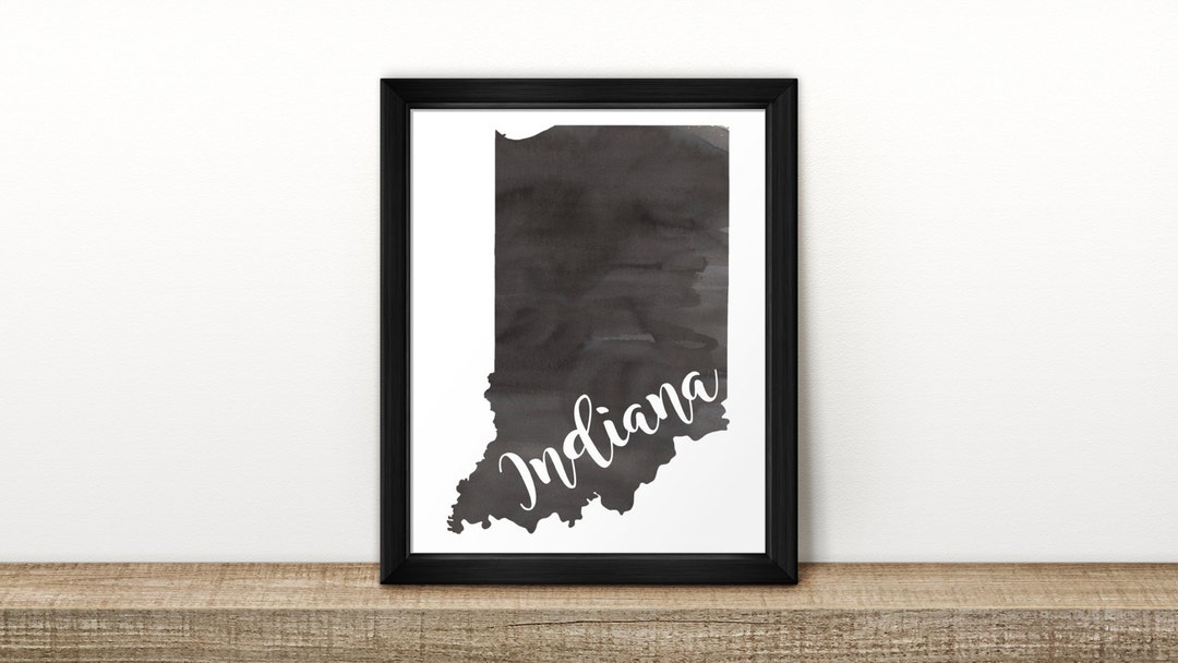CLEARANCE // INDIANA State Map // Watercolor Art Print // Poster ...