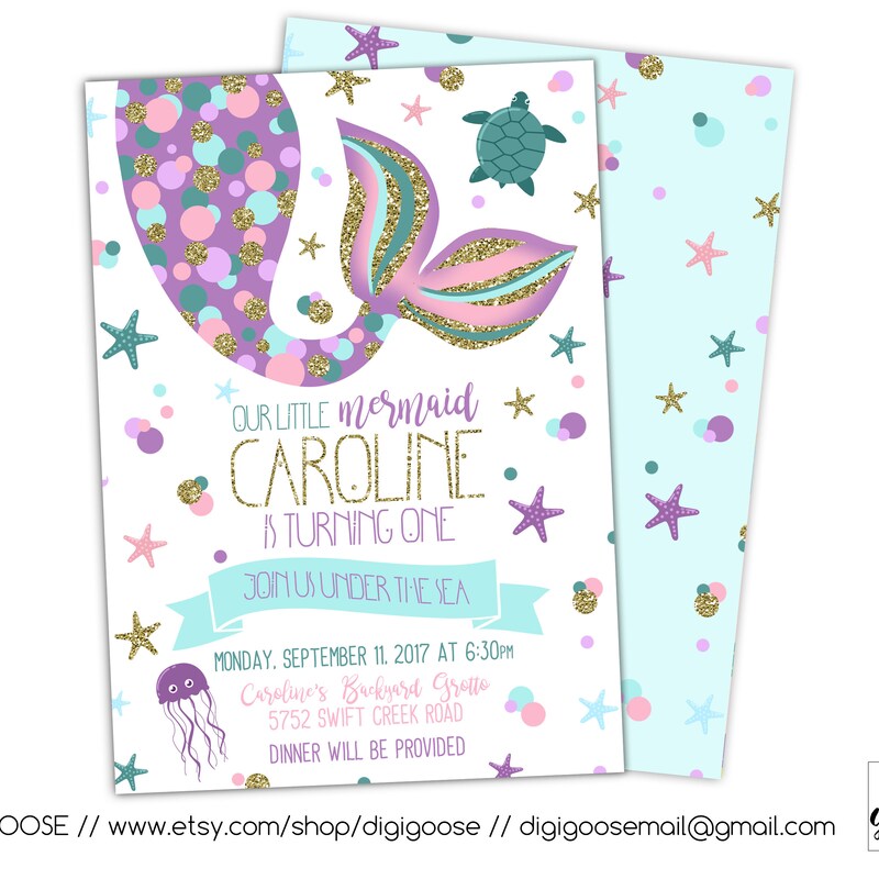 Mermaid Invitation - Etsy
