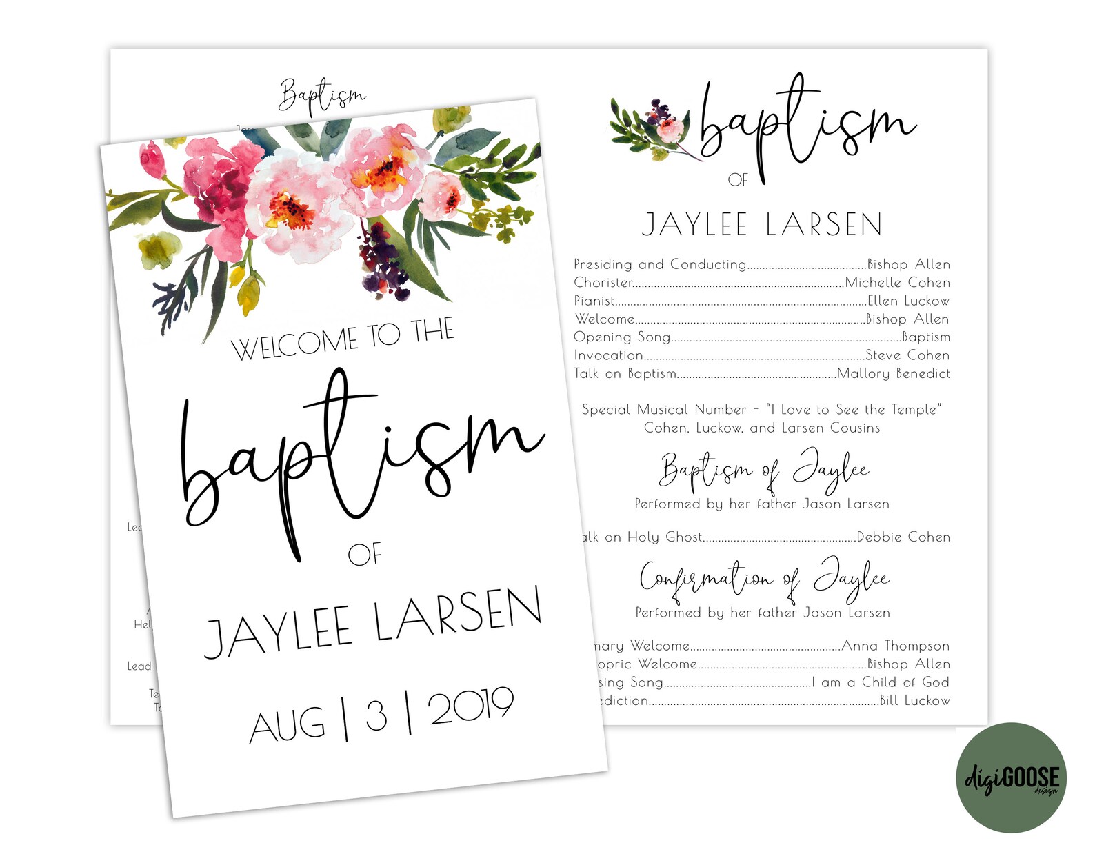 EDITABLE LDS Baptism Program Template Printable Baptism - Etsy.de