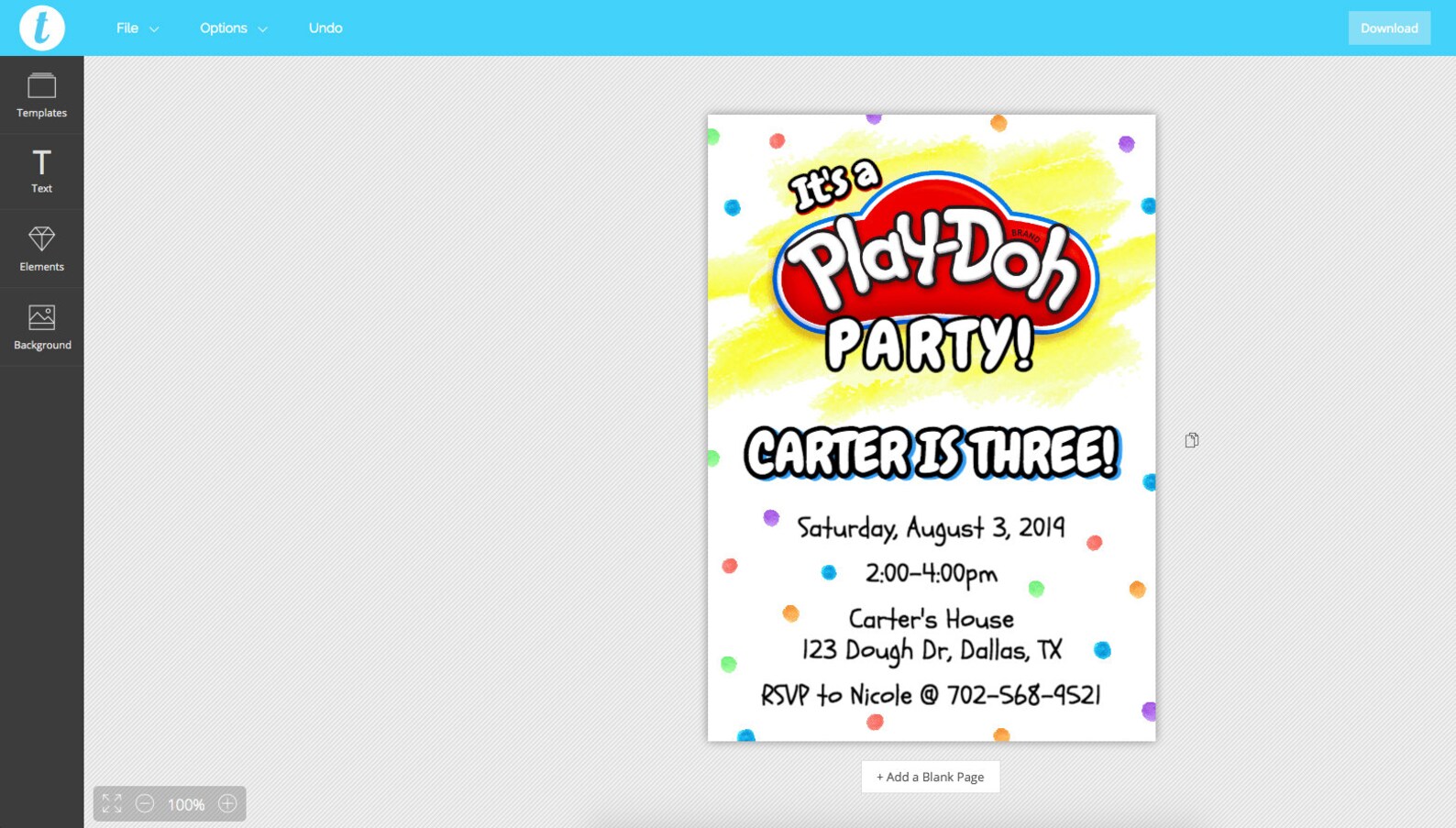 EDITABLE, Play-doh Party Invitation TEMPLATE, Printable Playdoh Invite ...