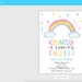 EDITABLE, TEMPLATE Diy Colorful Rainbow Birthday Party Invitation ...