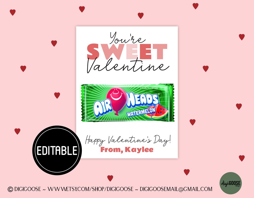 EDITABLE Generic Valentine Card / Valentine Printable for Kids / You're ...