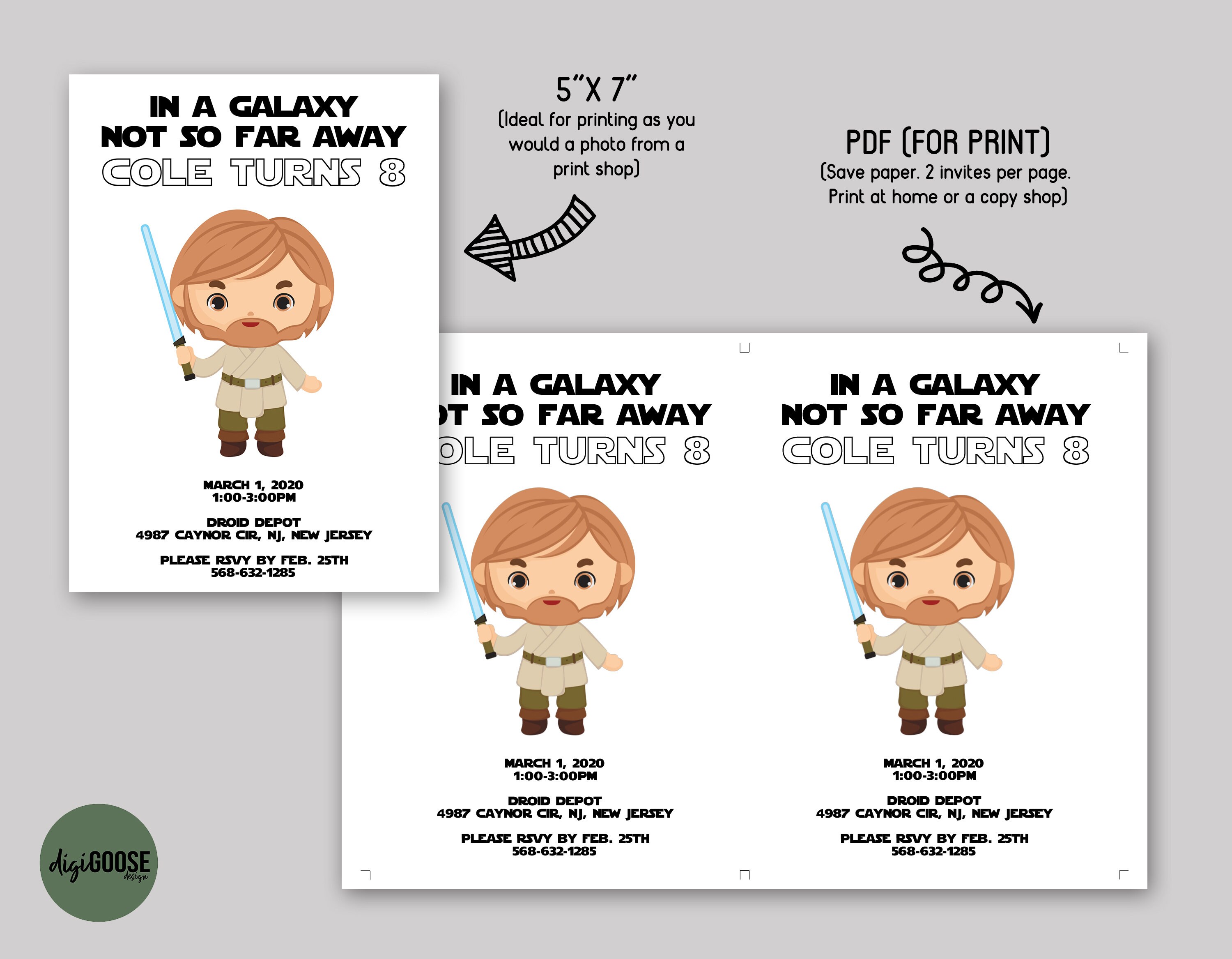 Star Wars SELF EDITABLE PDF Template Star Wars Dark Side - Etsy Ireland